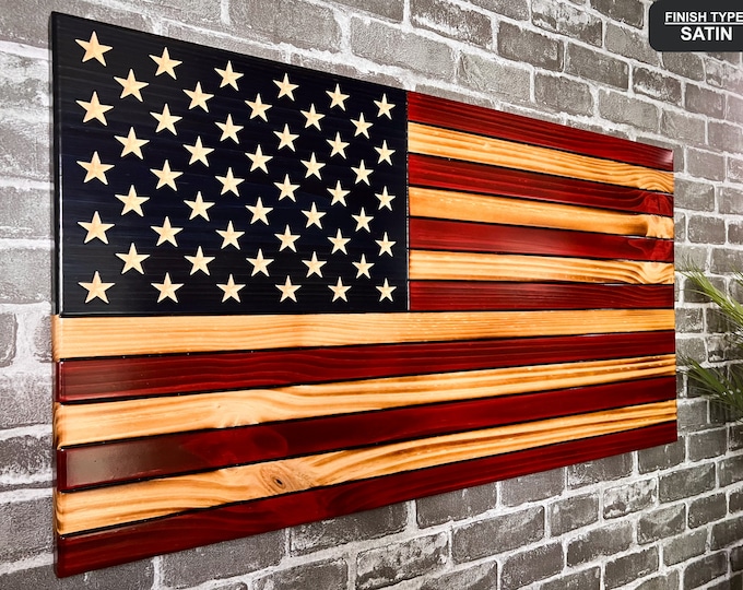 Rustic Wood Patriotic Blocks Set of 3, Rustic Americana Decor ...