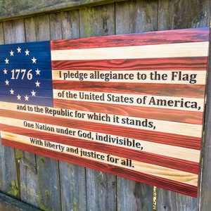 Rustic Flag (sizes 26x14 to 60x33), Customizable, Wooden Flag, Medium ...
