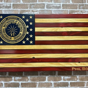 Customizable Military Plaque Wooden Flag With Logo/patch/seal and Text ...