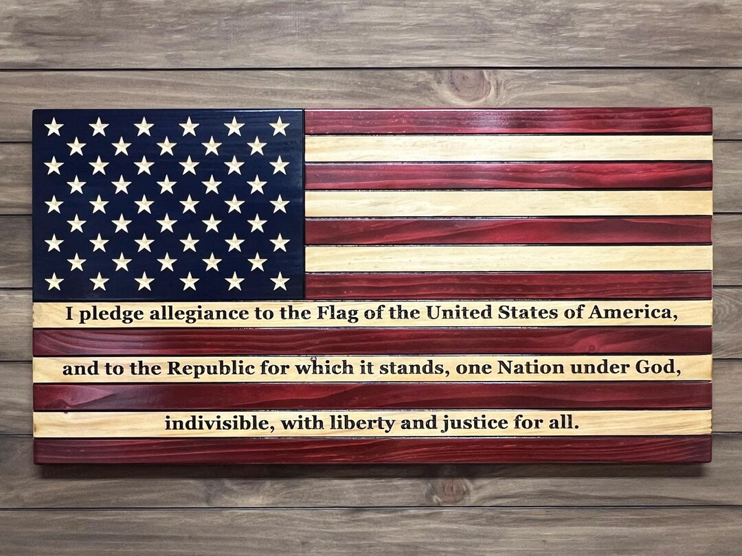 Pledge of Allegiance Wooden American Flag – Patriotic Wall Art ...