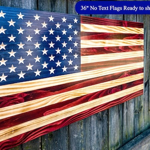 Rustic Flag (sizes 26x14 to 60x33), Customizable, Wooden Flag, Medium ...