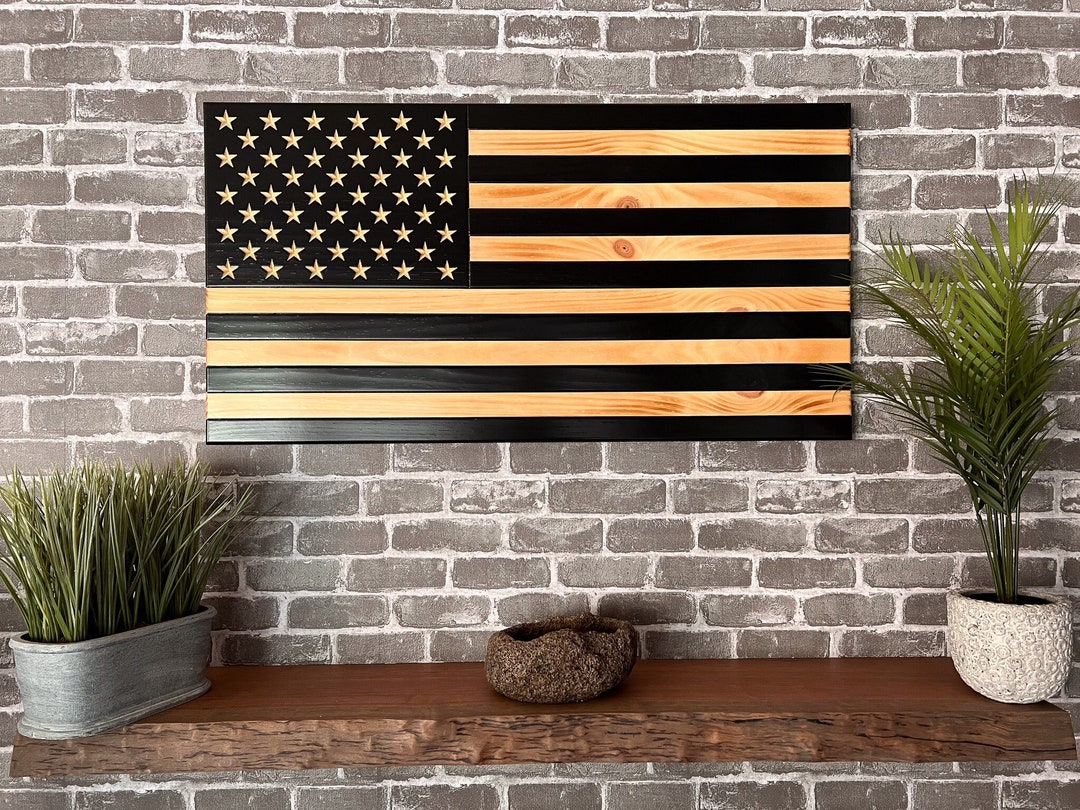 Subdued American Wooden Flag, Rustic American Flag, Patriotic, Wall Art ...