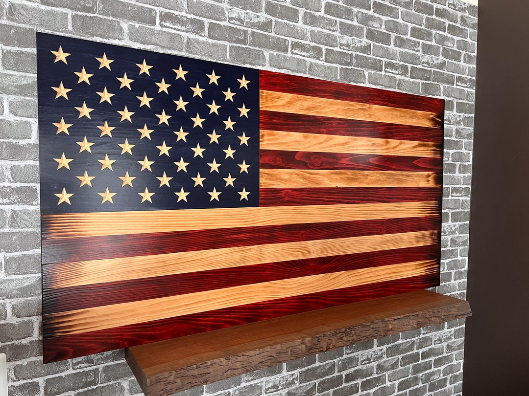 Rustic American Flag, Wooden American Flag, Wood Sign, Wedding Gift ...