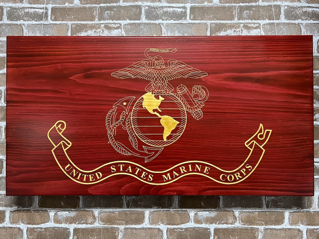 Licensed EGA Wooden Flag - Marine Corps Charred American Flag ...