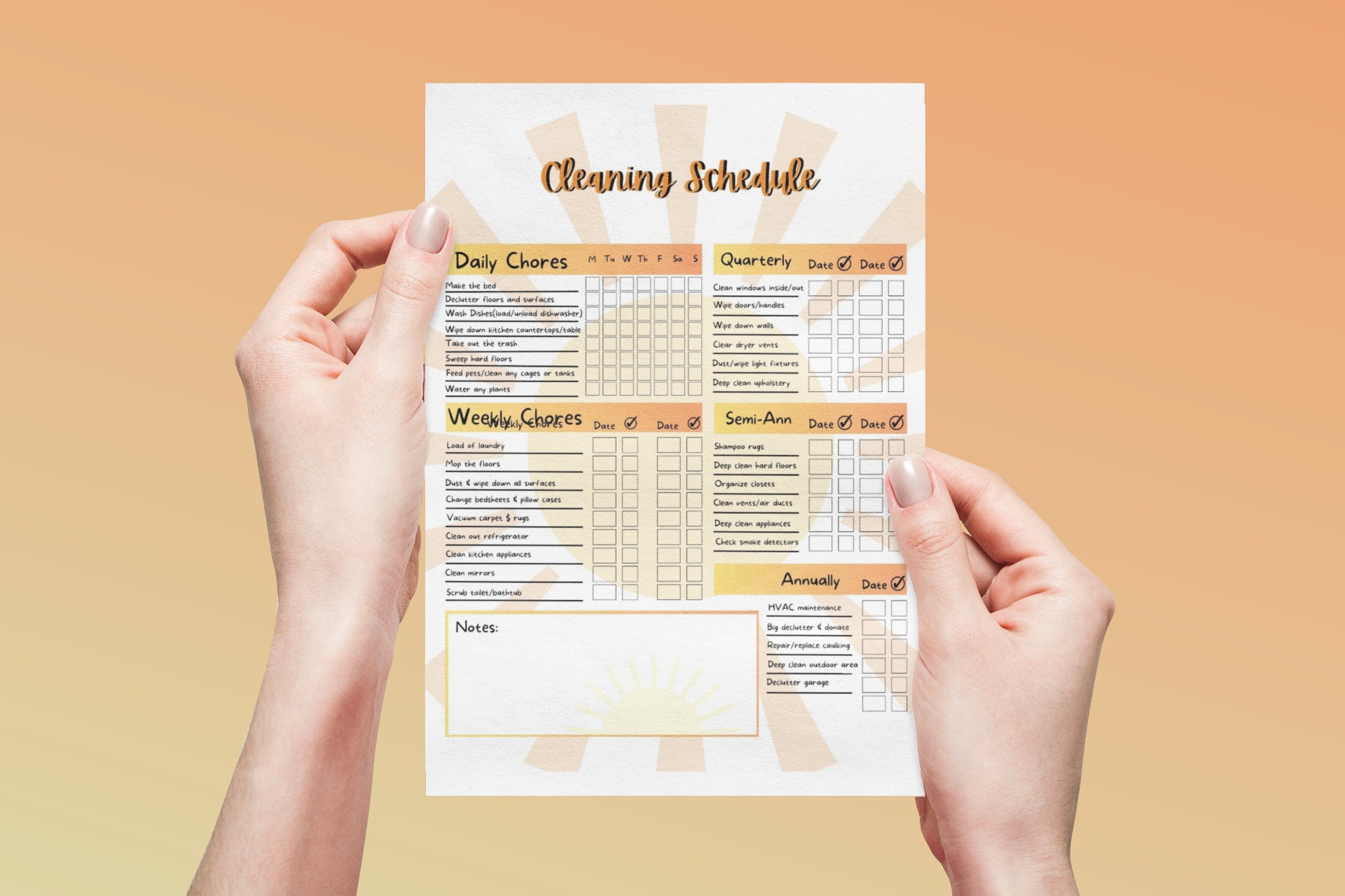 Printable Cleaning Schedule Checklist Cute Pink Hearts Theme | Daily ...