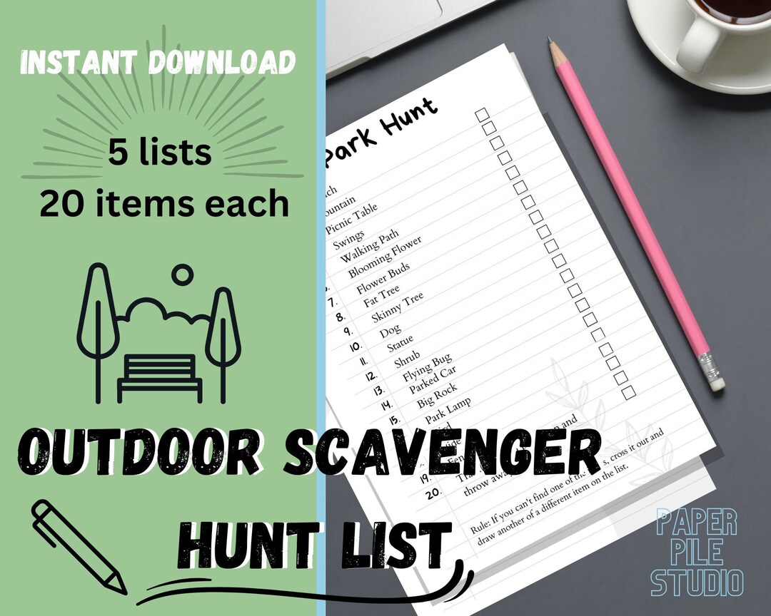 Outdoor Scavenger Hunt for Kids, Parties, Artists or Fun | Indoor ...