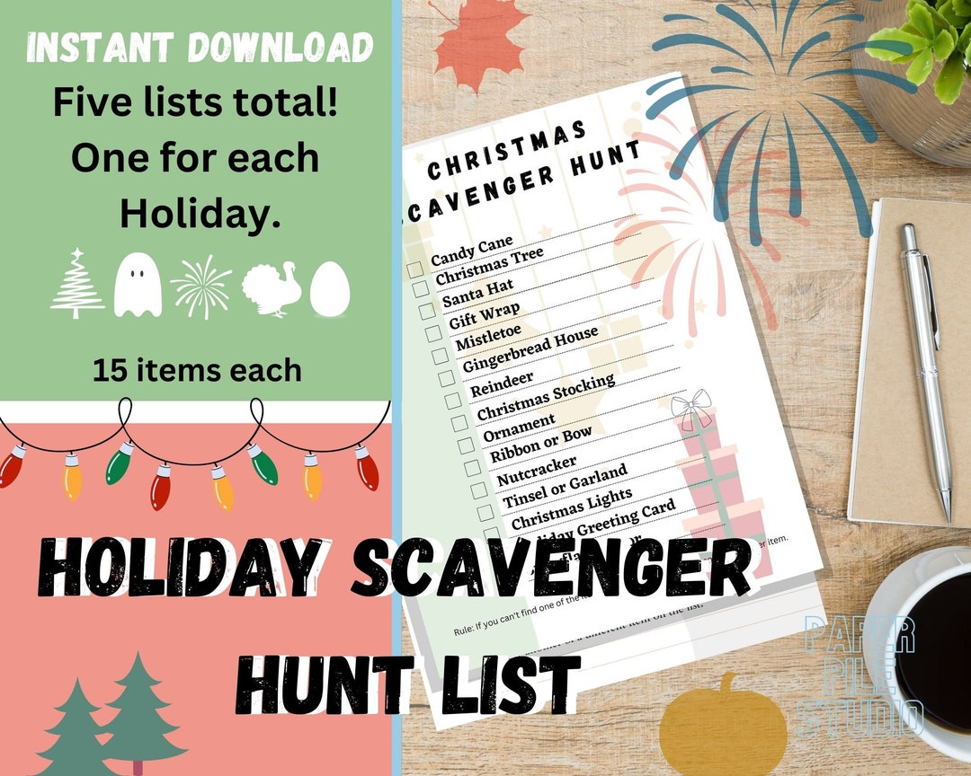 Ultimate Holiday Scavenger Hunt | Kids Party Activity Game | Convenient ...