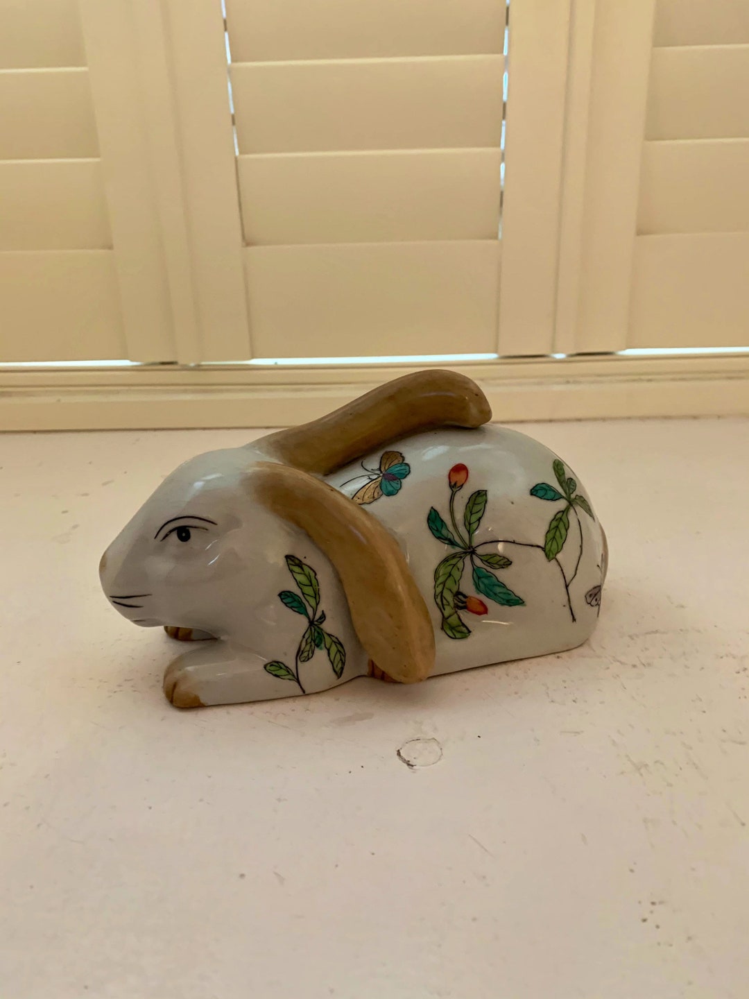 Vintage Chinese Hand Painted Heavy Ceramic Rabbit. - Etsy
