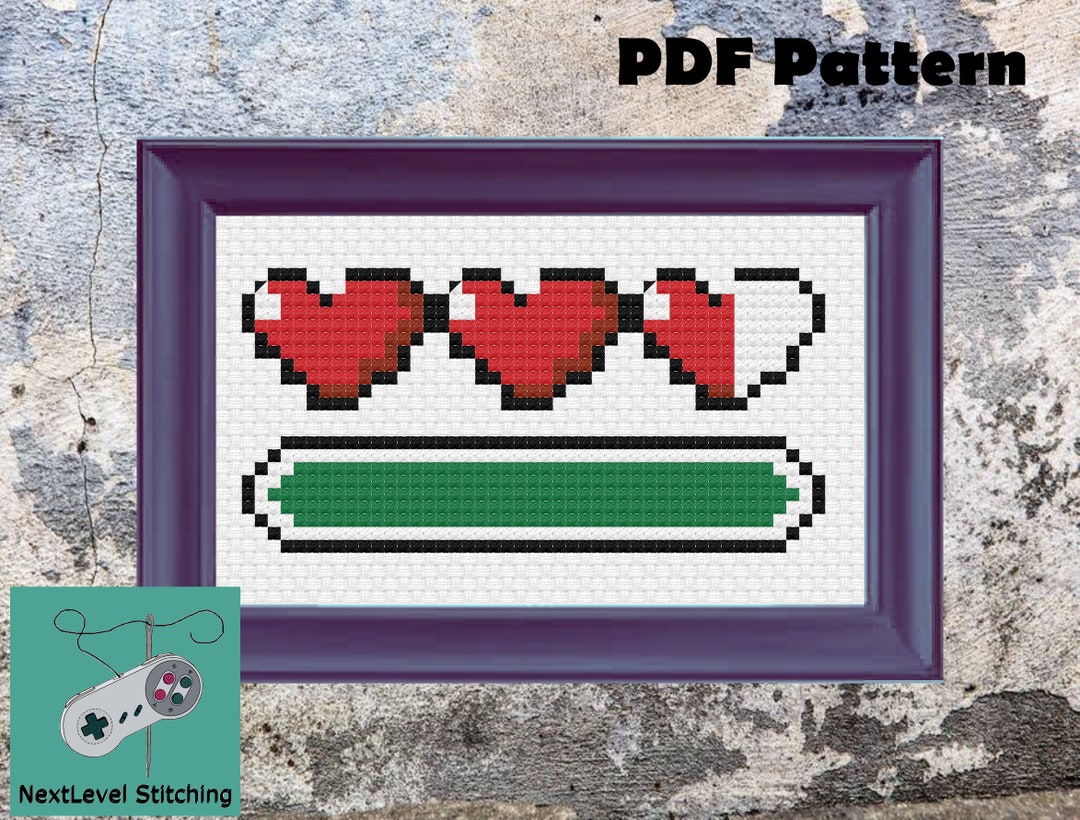 Zelda Heart and Magic Meter Cross Stitch Pattern - Etsy