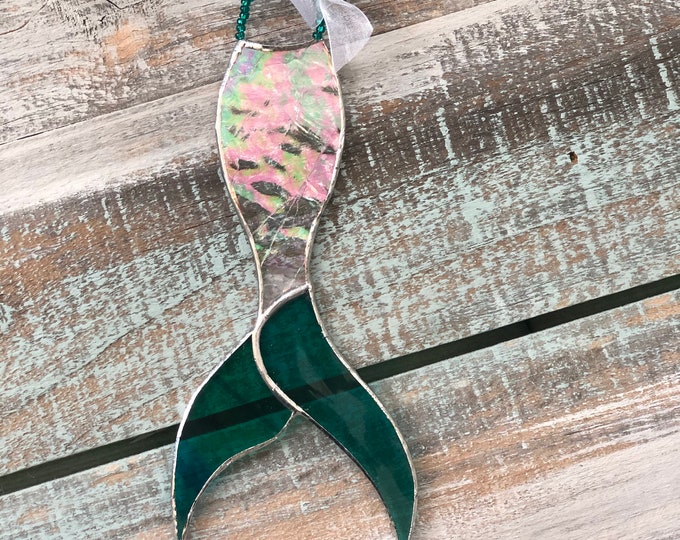 Custom Handmade Stained Glass Mermaid Tail Perfect for - Etsy