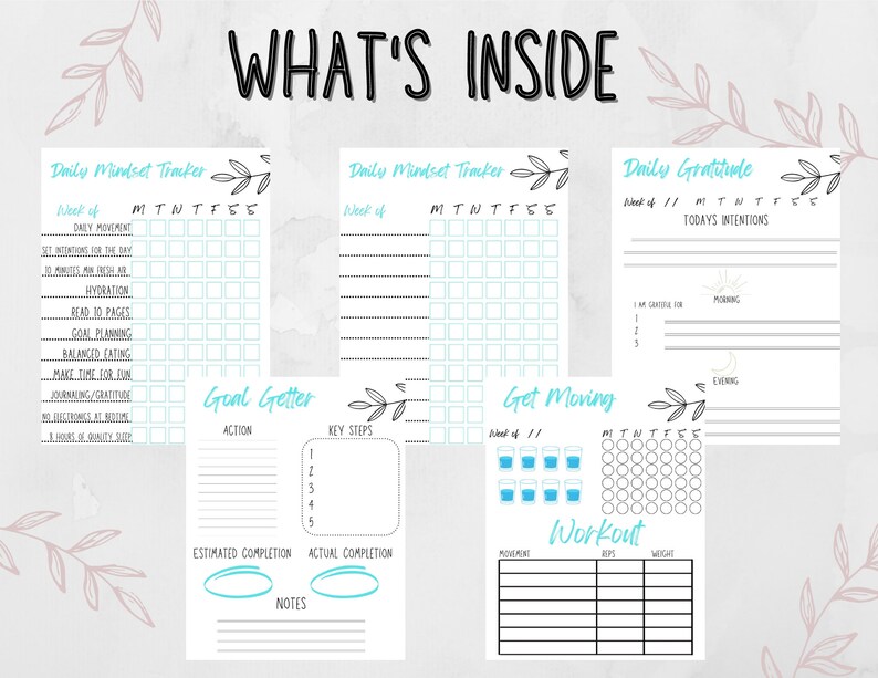 Daily Mindset Tracker, Printable Tracker and Journal, Instant Download ...