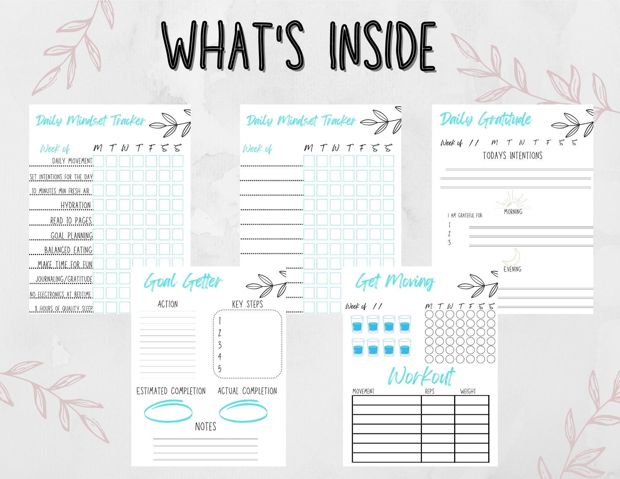 Daily Mindset Tracker, Printable Tracker and Journal, Instant Download ...