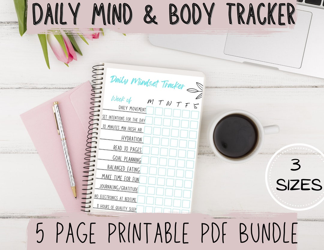 Daily Mindset Tracker, Printable Tracker and Journal, Instant Download ...