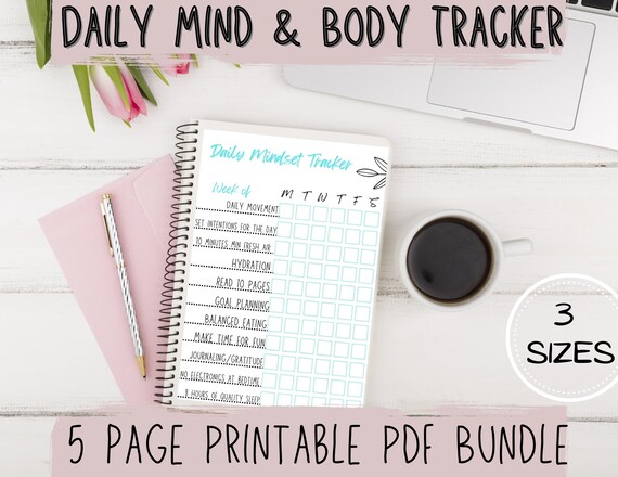 Daily Mindset Tracker Printable Tracker and Journal Instant - Etsy