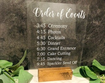 Order of Events - Etsy