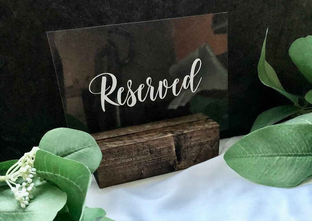 Acrylic Reserved Sign / Reserved Seating Sign / Cursive - Etsy