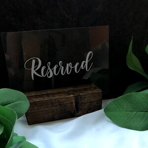 Acrylic Reserved Sign / Reserved Seating Sign / Cursive - Etsy