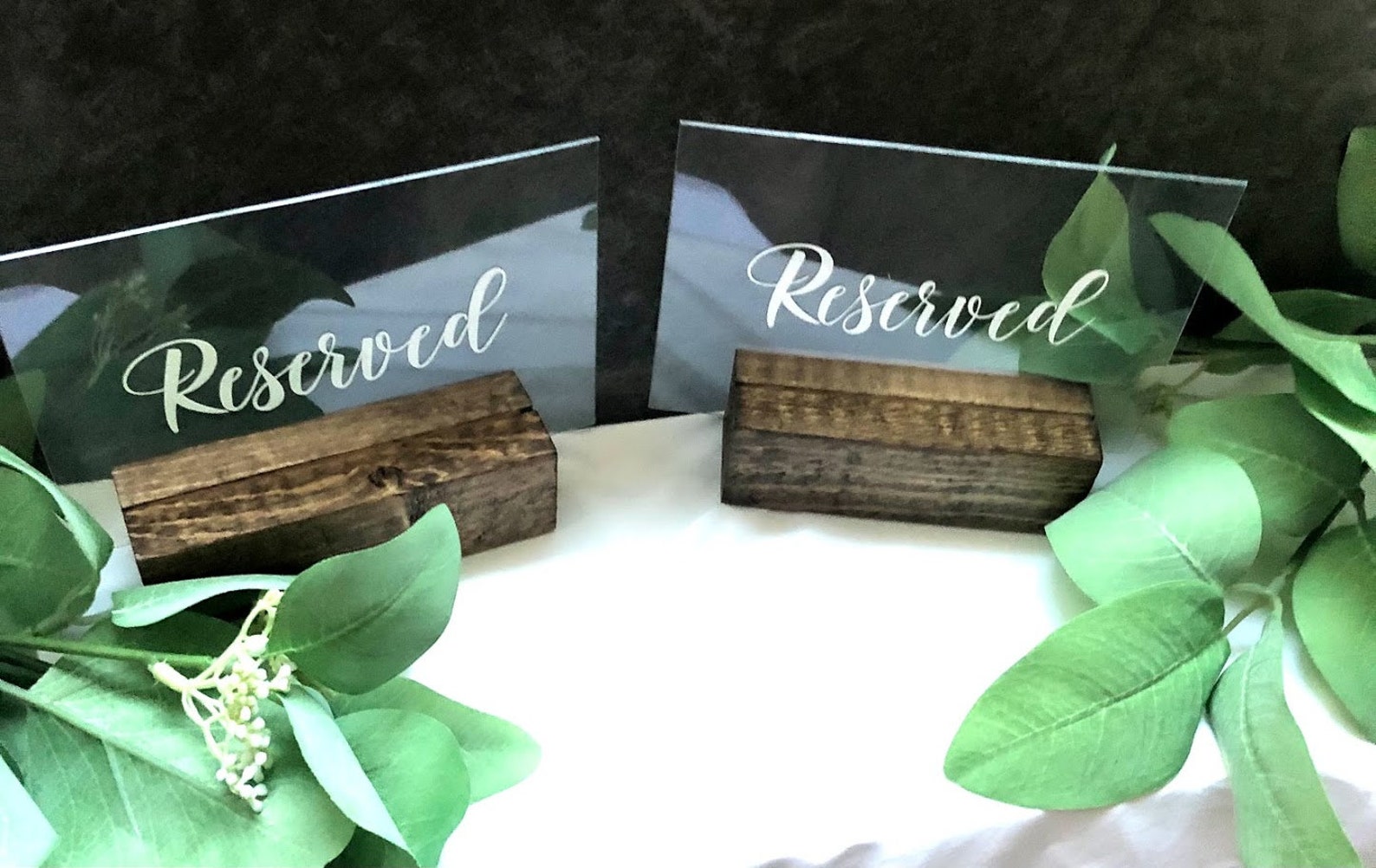 Acrylic Reserved Sign / Reserved Seating Sign / Cursive - Etsy