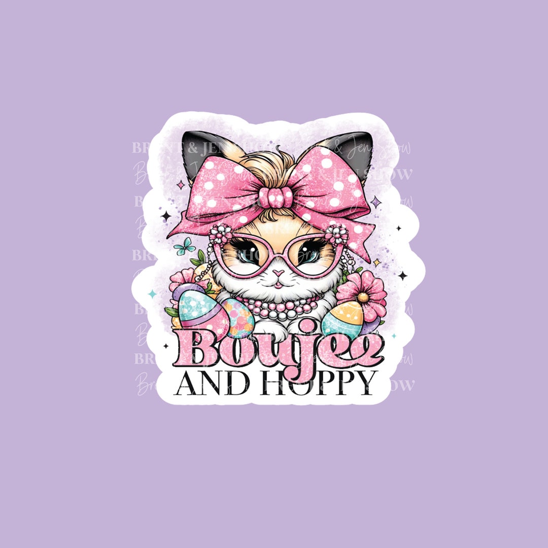 Boujee and Hoppy Sticker, Glamourous Bunny Decal, Laptop Sticker - Etsy