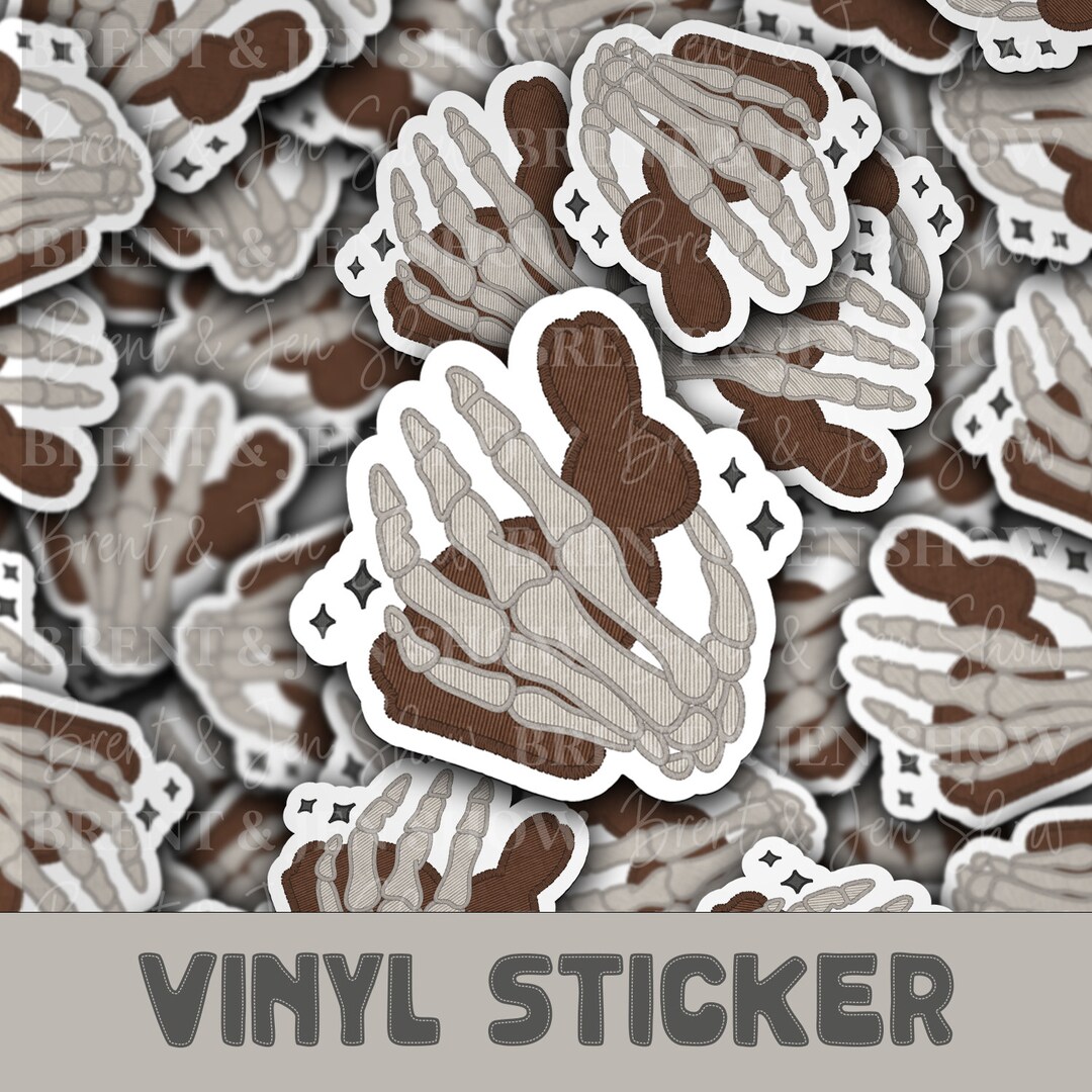 Skellie Holding Chocolate Bunny Sticker, Cute Bunny Sticker, Laptop ...