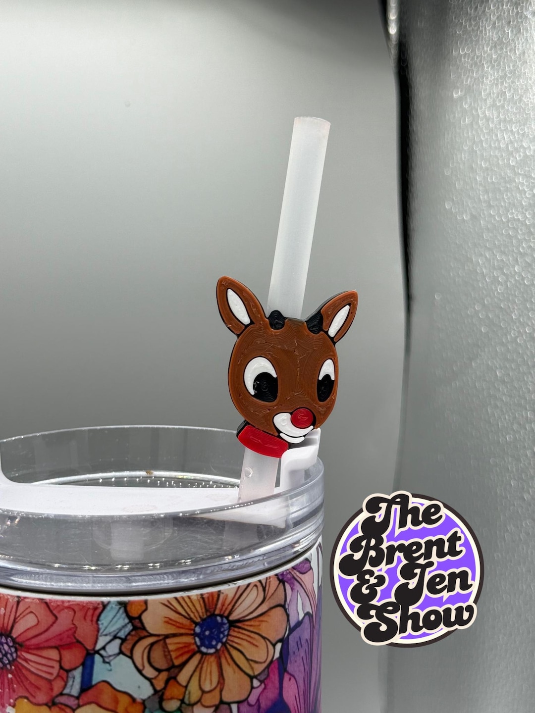 Red-nosed Reindeer Straw Topper | Classic Christmas Drink Charm ...