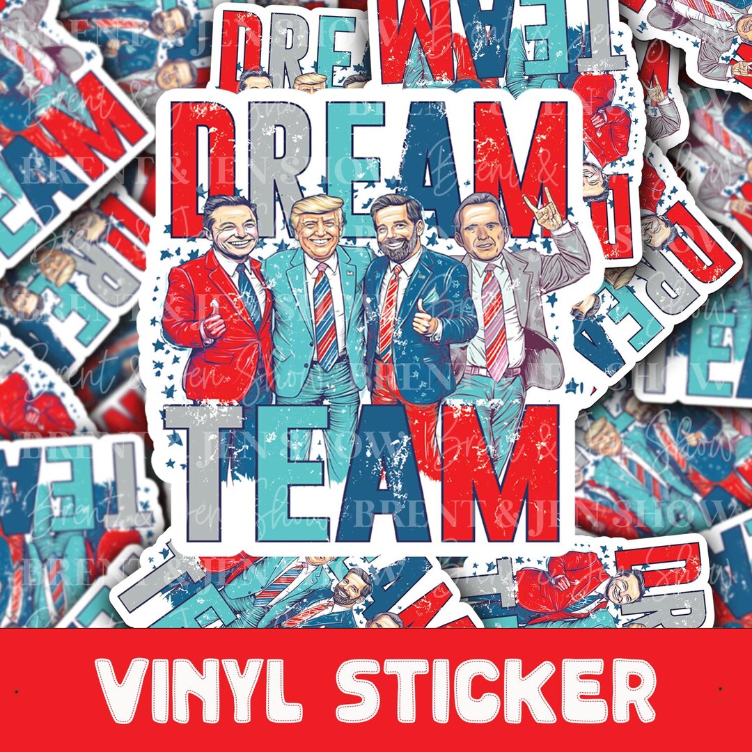 Dream Team Red Blue, Trump Sticker, Vinyl Decal - Etsy