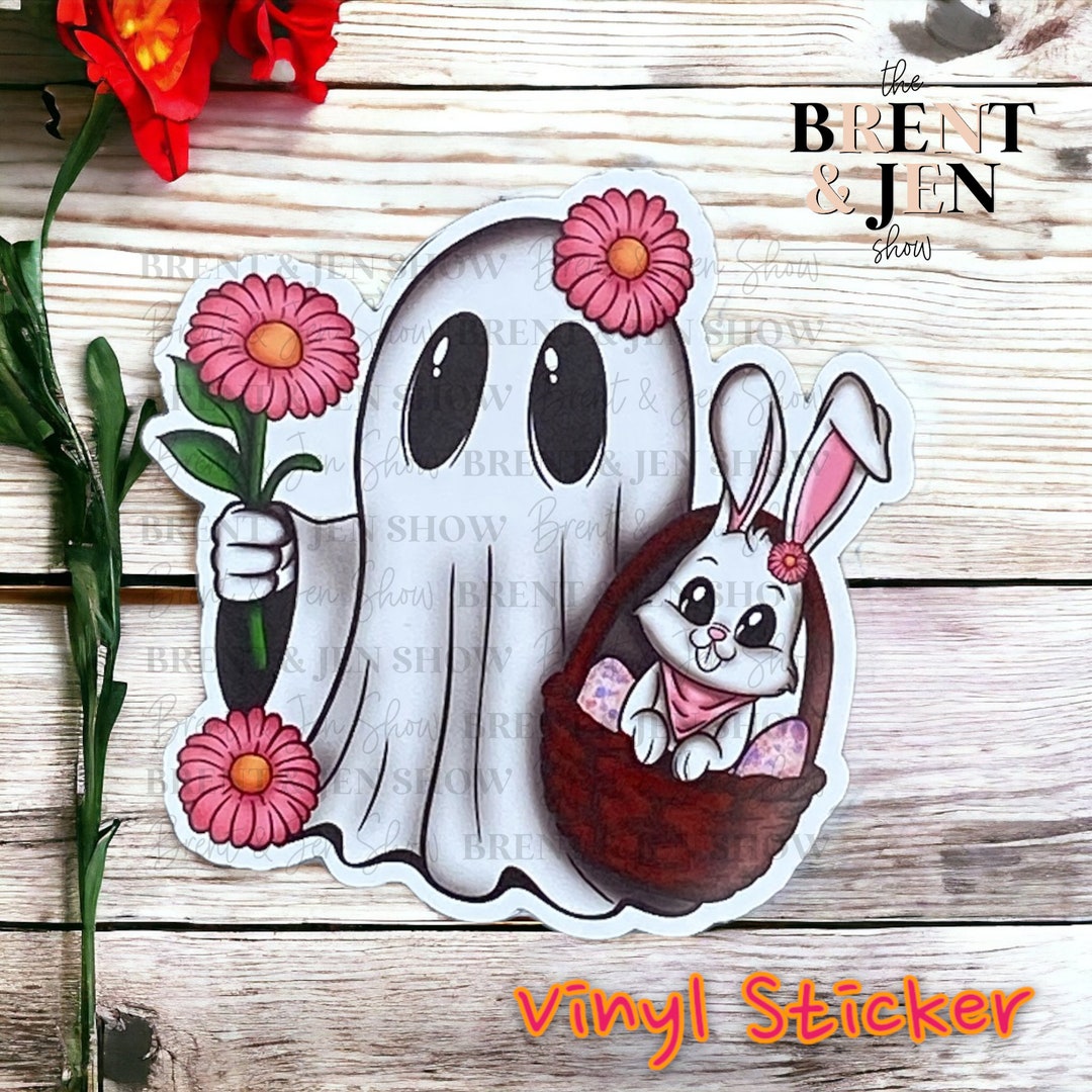Cute Easter Ghost Sticker, Easter Decal, Spooky Easter, Vinyl Decal - Etsy