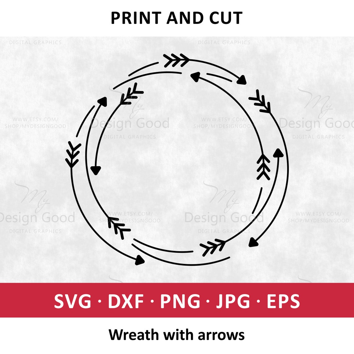 Arrow Wreath SVG. Frame With Arrow Svg. Circle Wire Frame Svg - Etsy
