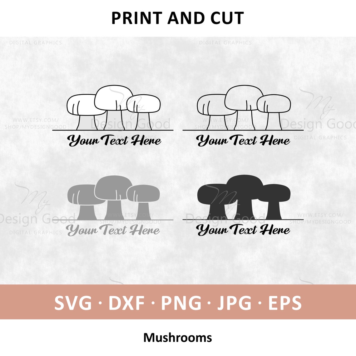 Mushrooms Svg Bundle Svg Mushroom Monogram Svg Fungus Svg - Etsy Canada