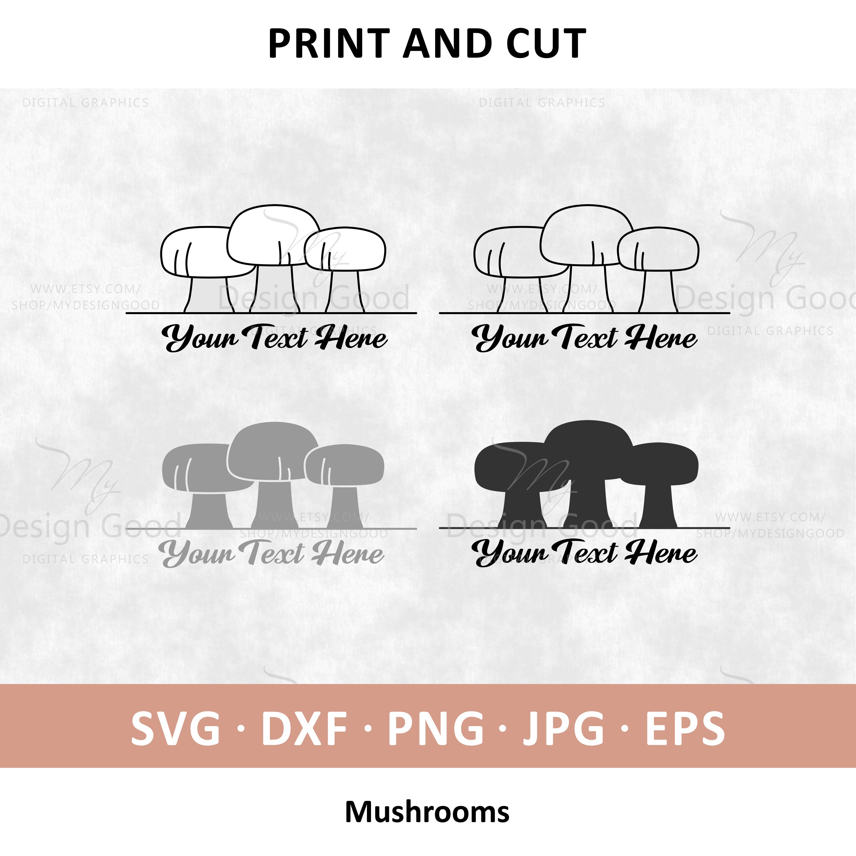 Mushrooms svg Bundle svg Mushroom monogram svg Fungus svg | Etsy