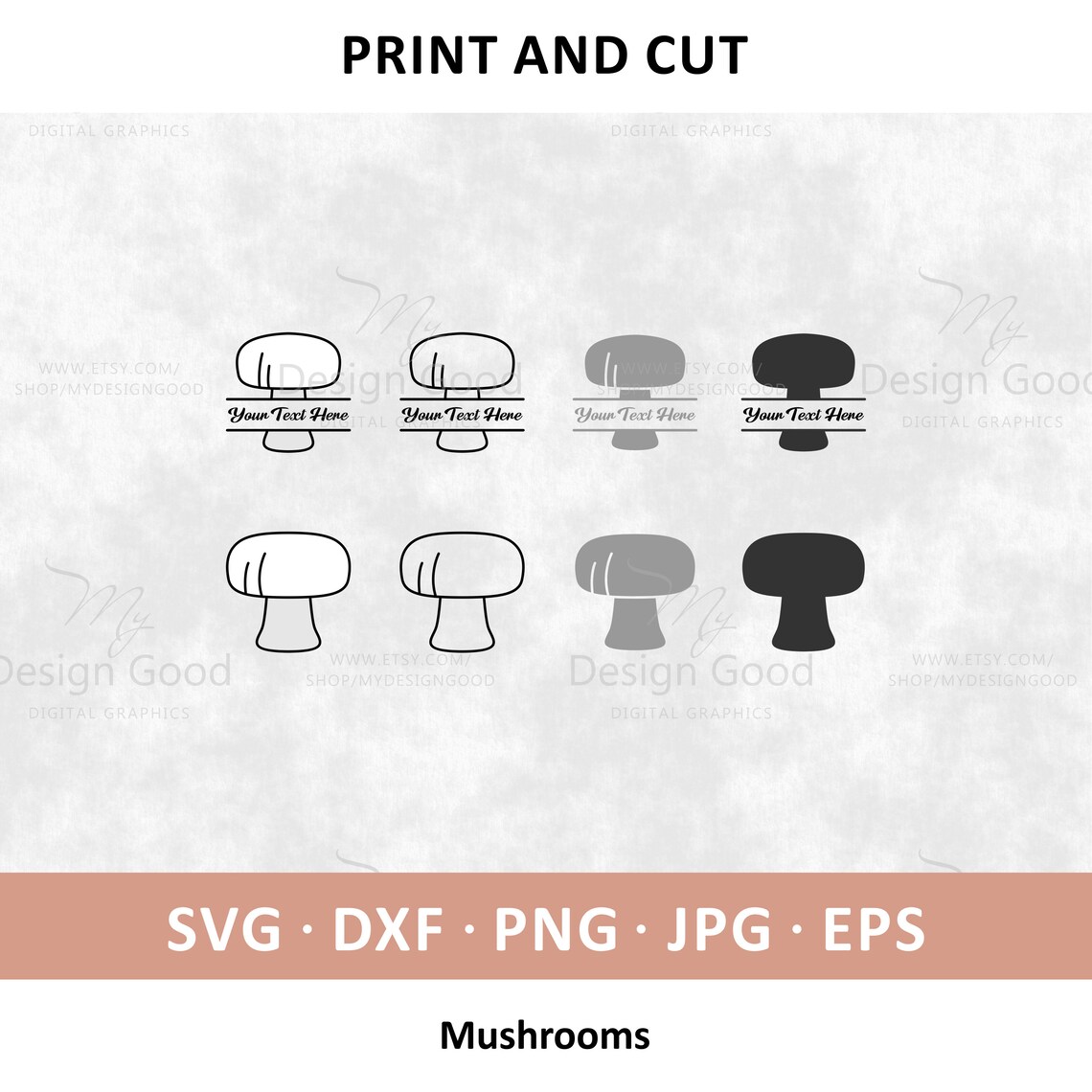 Mushrooms Svg Bundle Svg Mushroom Monogram Svg Fungus Svg - Etsy Canada