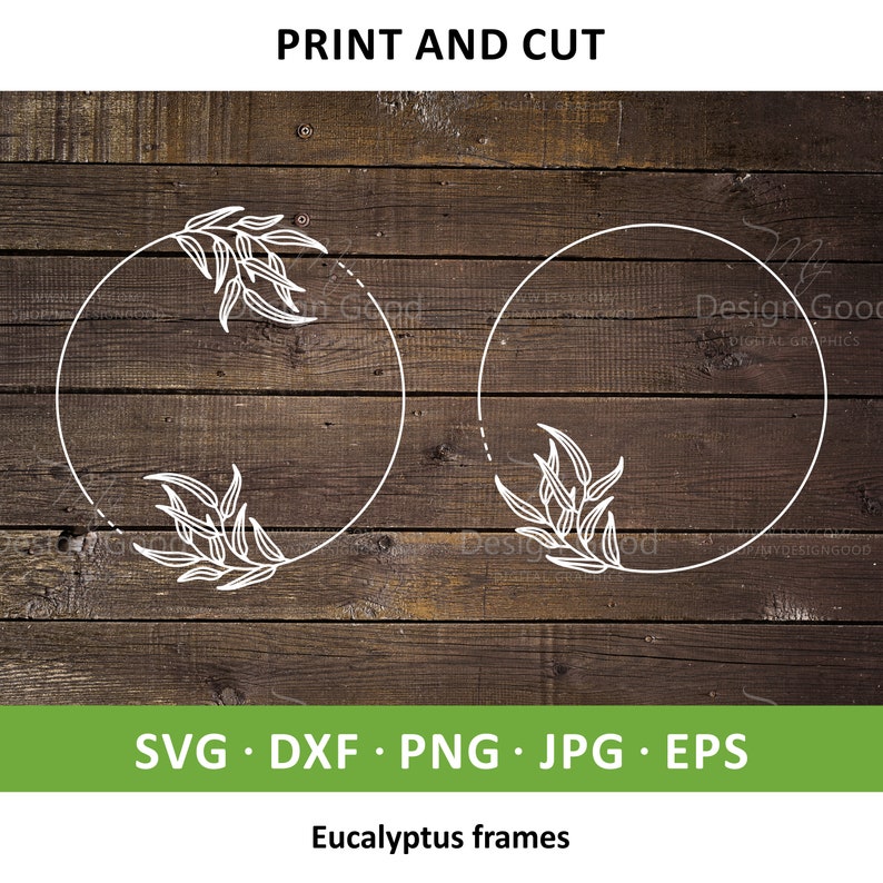 Eucalyptus Frames Svg Circle Floral Svg Wedding Wreath Svg | Etsy