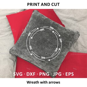 Arrow Wreath SVG. Frame With Arrow Svg. Circle Wire Frame Svg Wedding ...