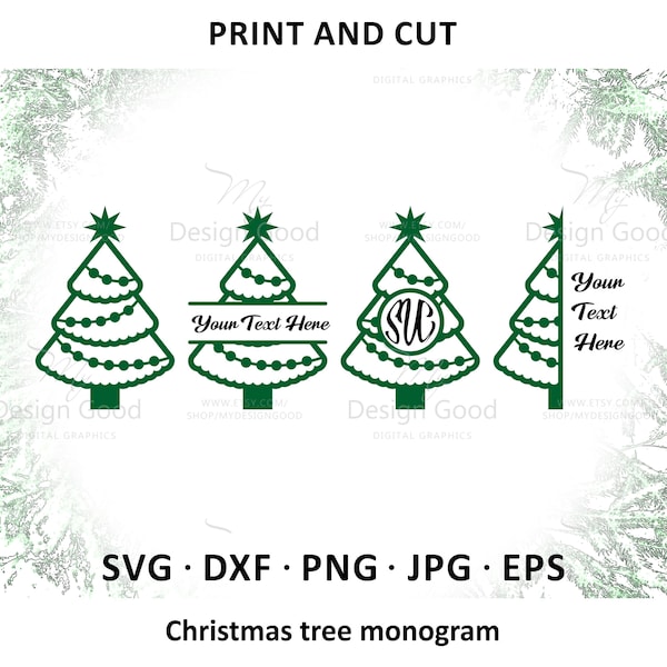 Tree With Initials Svg - Etsy
