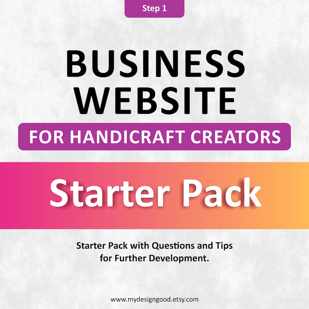 Starter Pack - Business Website for Handicraft Creators With Questions ...