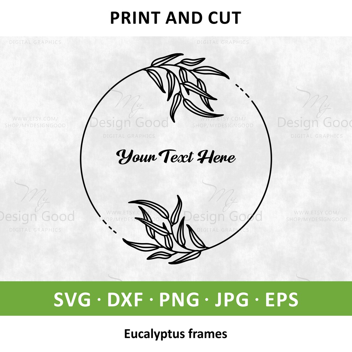 Eucalyptus Frames Svg Circle Floral Svg Wedding Wreath Svg | Etsy