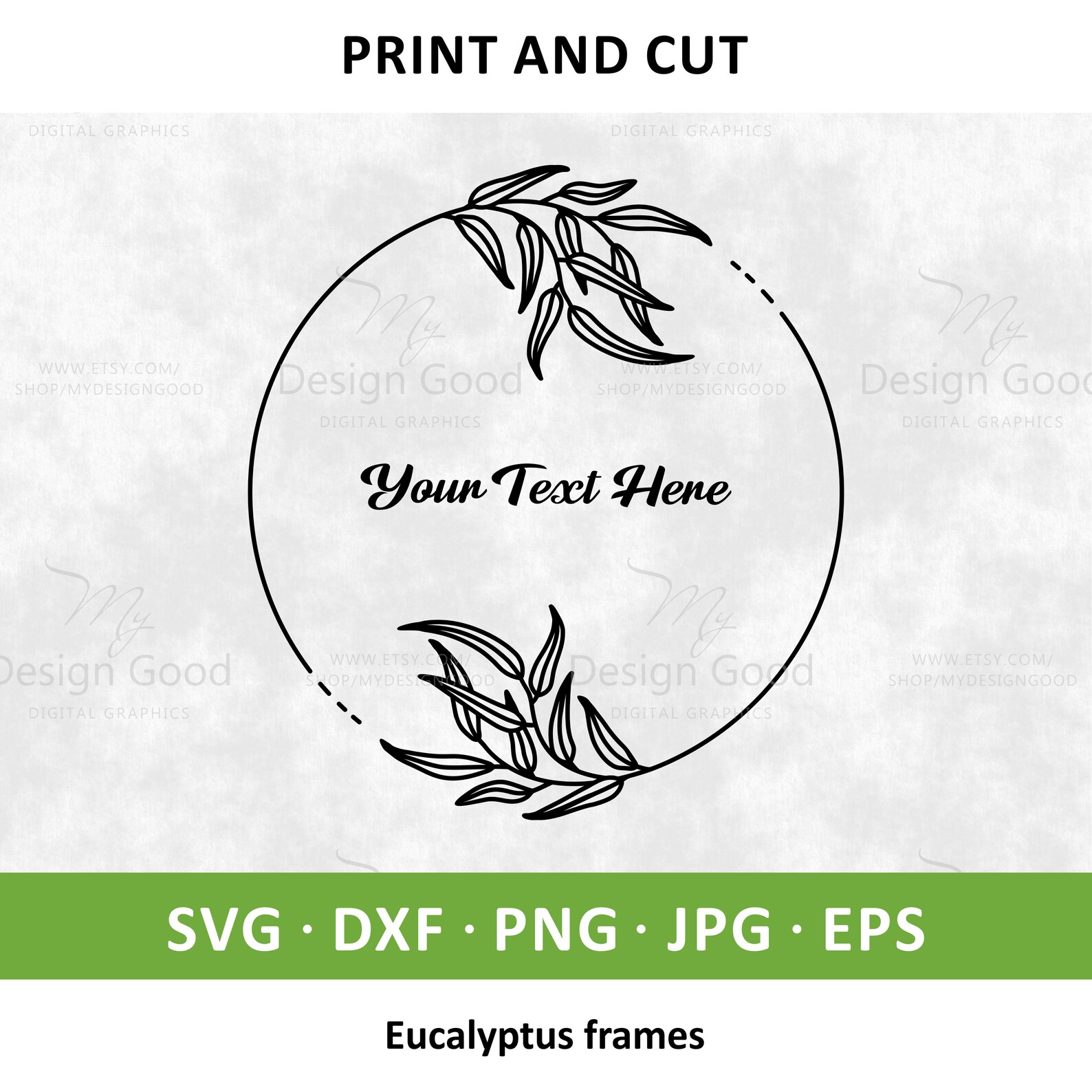 Eucalyptus Frames Svg Circle Floral Svg Wedding Wreath Svg | Etsy