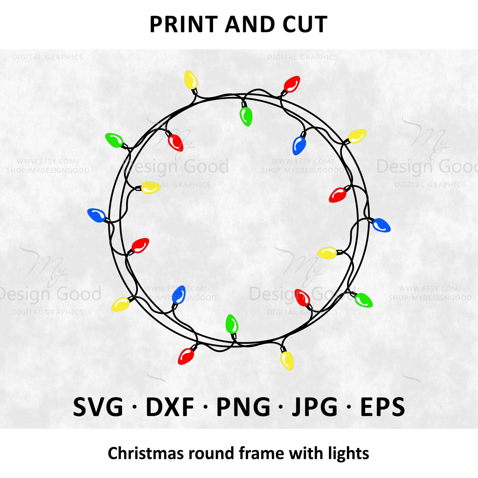 Christmas Lights SVG. Christmas Round Frame Svg. Christmas Circle ...
