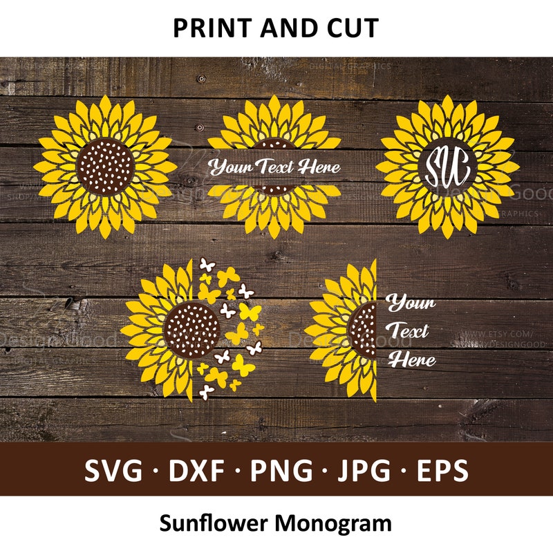 Sunflower Monogram - Etsy