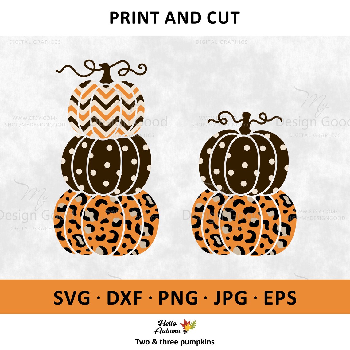 Three Leopard Pumpkin SVG, Stacked Cheetah Pumpkin Clip Art. Autumn ...