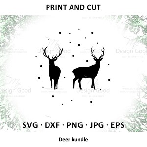 Deer Bundle Svg, Png. Deer Monogram Svg. Christmas Deer Head Svg ...