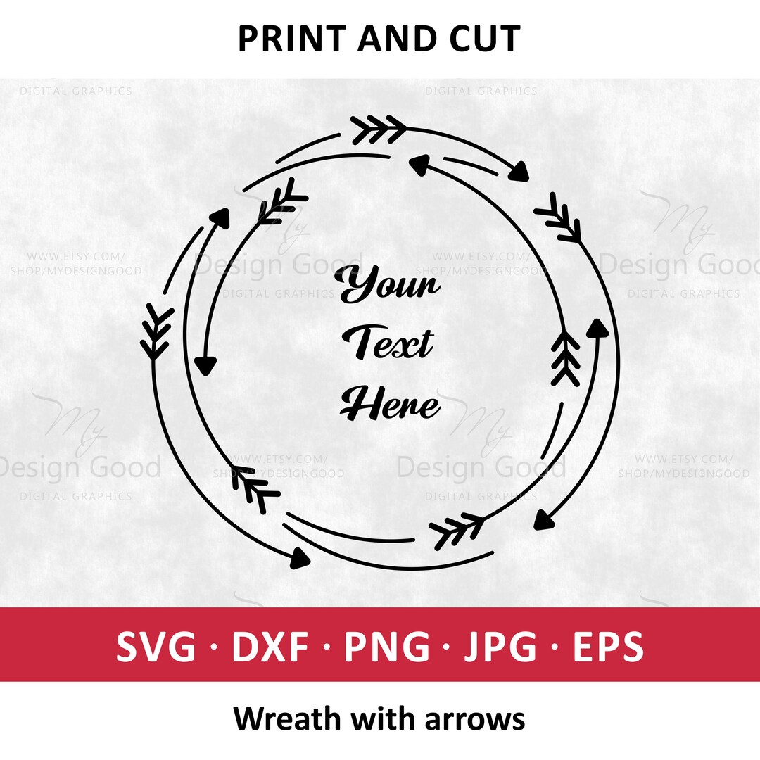 Arrow Wreath SVG. Frame With Arrow Svg. Circle Wire Frame Svg Wedding ...