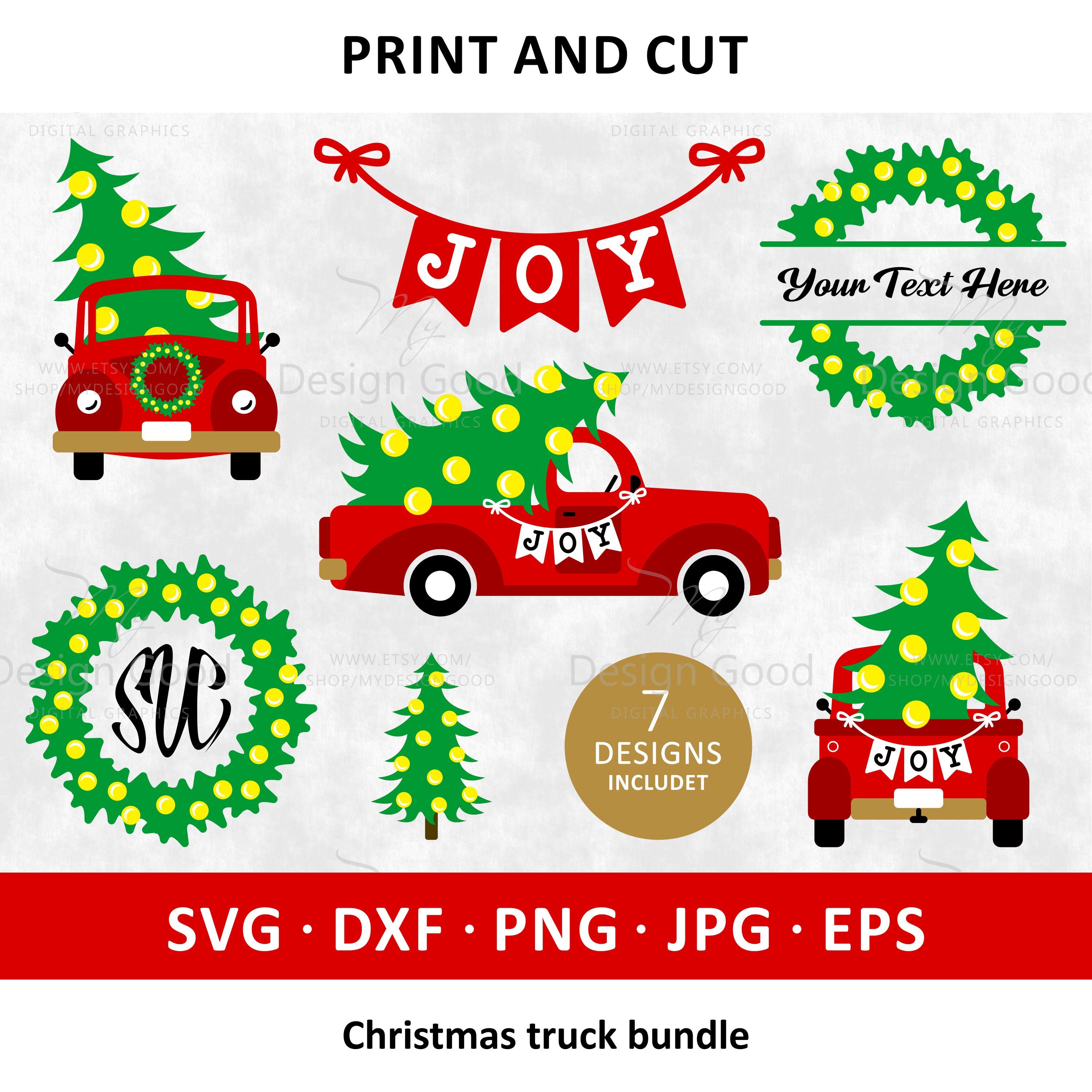 Christmas Truck Svg Truck With Tree Svg Car With Tree Svg | Etsy