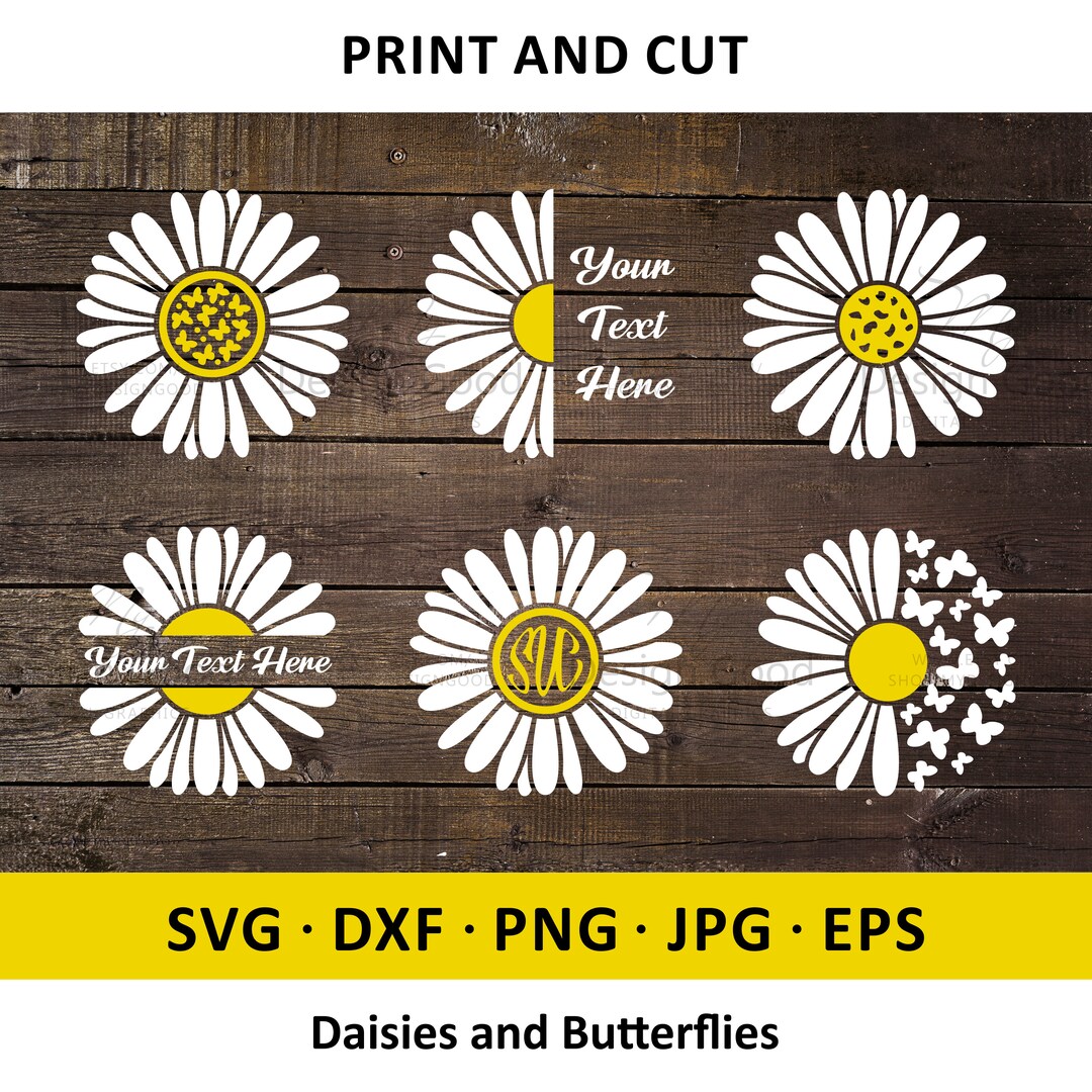 Daisy Monogram SVG, Daisy Bundle Cut File, Nice Flower Clipart Svg ...