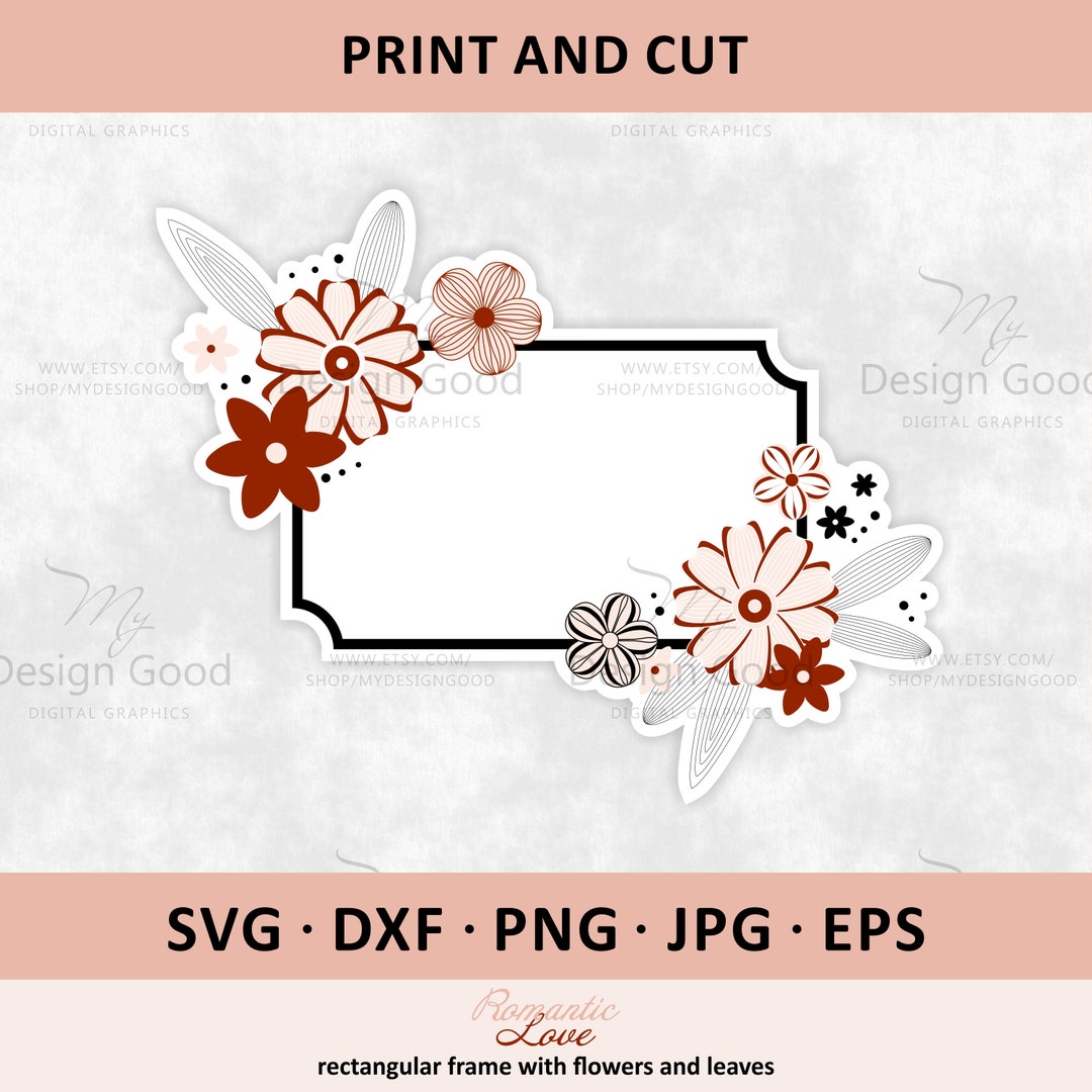 Romantic Love Square Frame With Hearts and Love Text Messages DXF ...