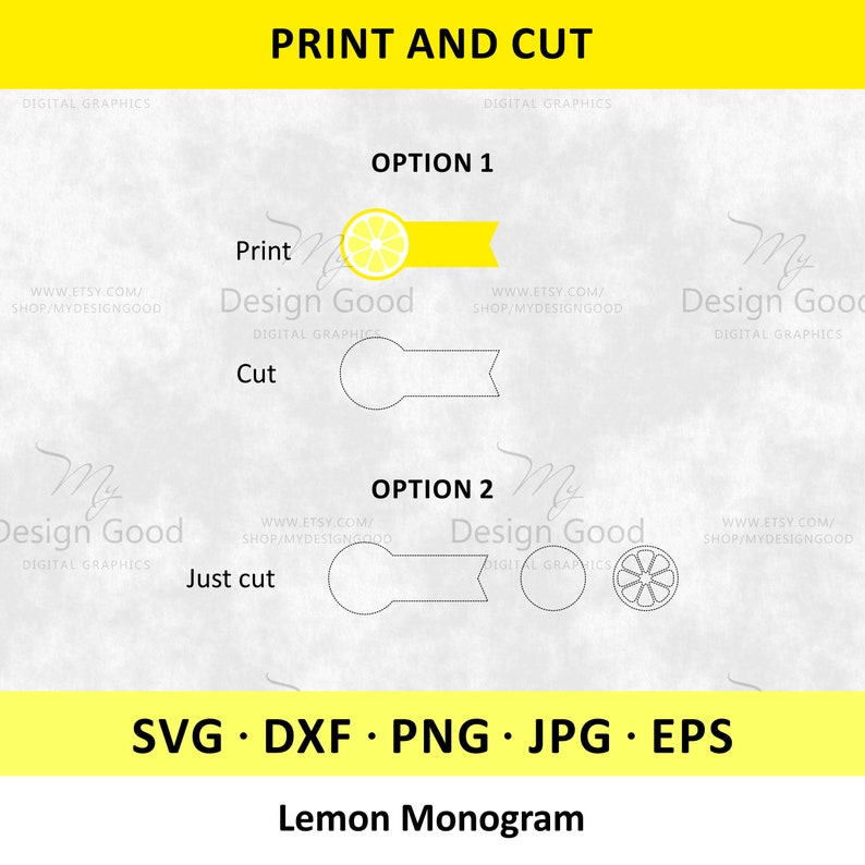 Lemon Monogram SVG Lemon Cut File Citrus Fruits Svg. Slice - Etsy