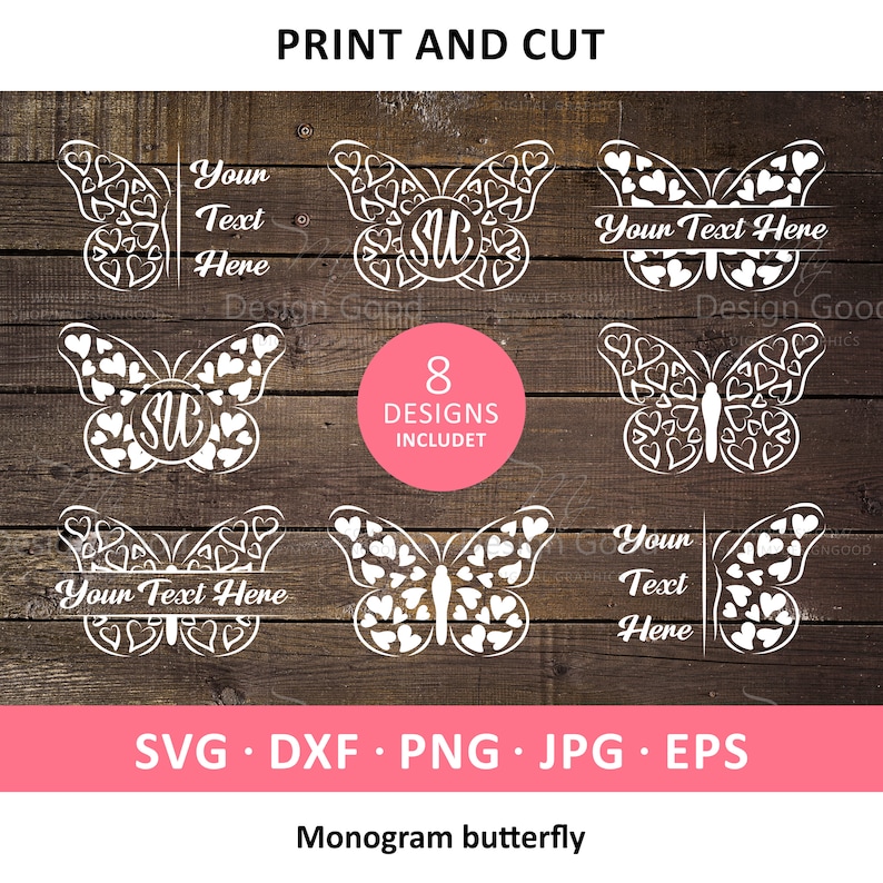 Butterfly Monogram SVG. Monogram Bundle Svg Butterfly With - Etsy