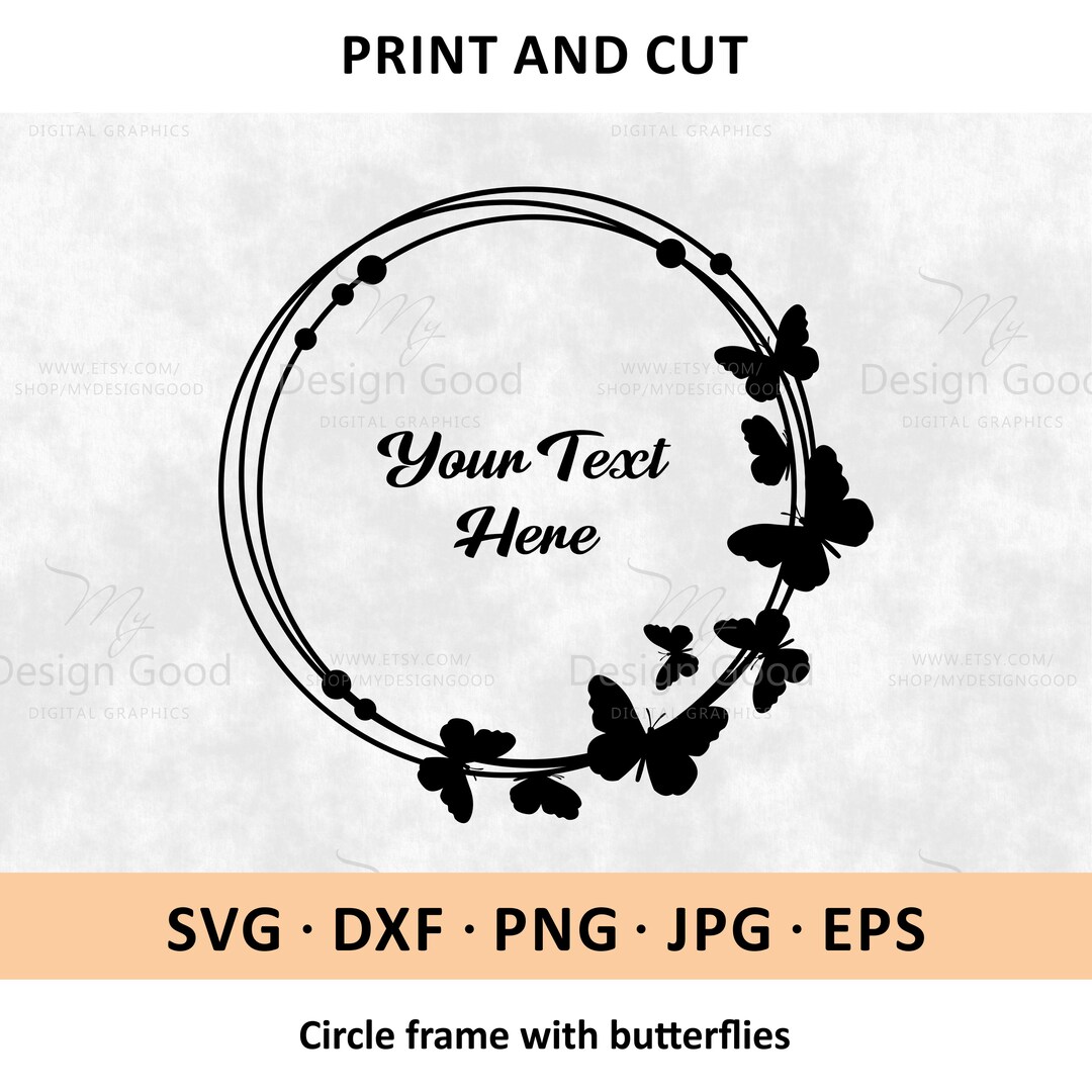Circle Wire Frame Svg. Butterfly Wreath Svg. Circle Monogram SVG. DIY ...