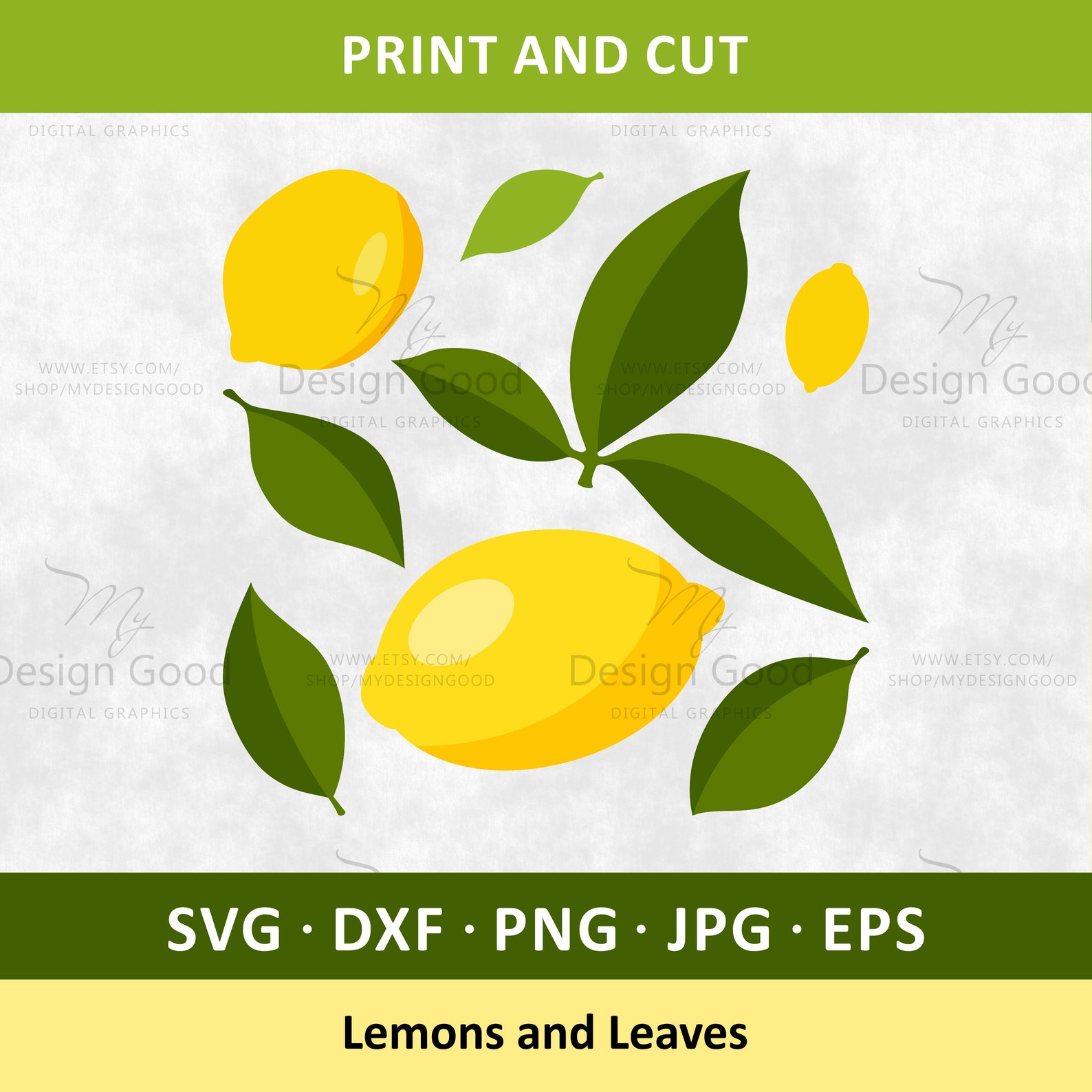 Lemons and Leaves Lemon SVG Cutting Files Citrus Cut File - Etsy