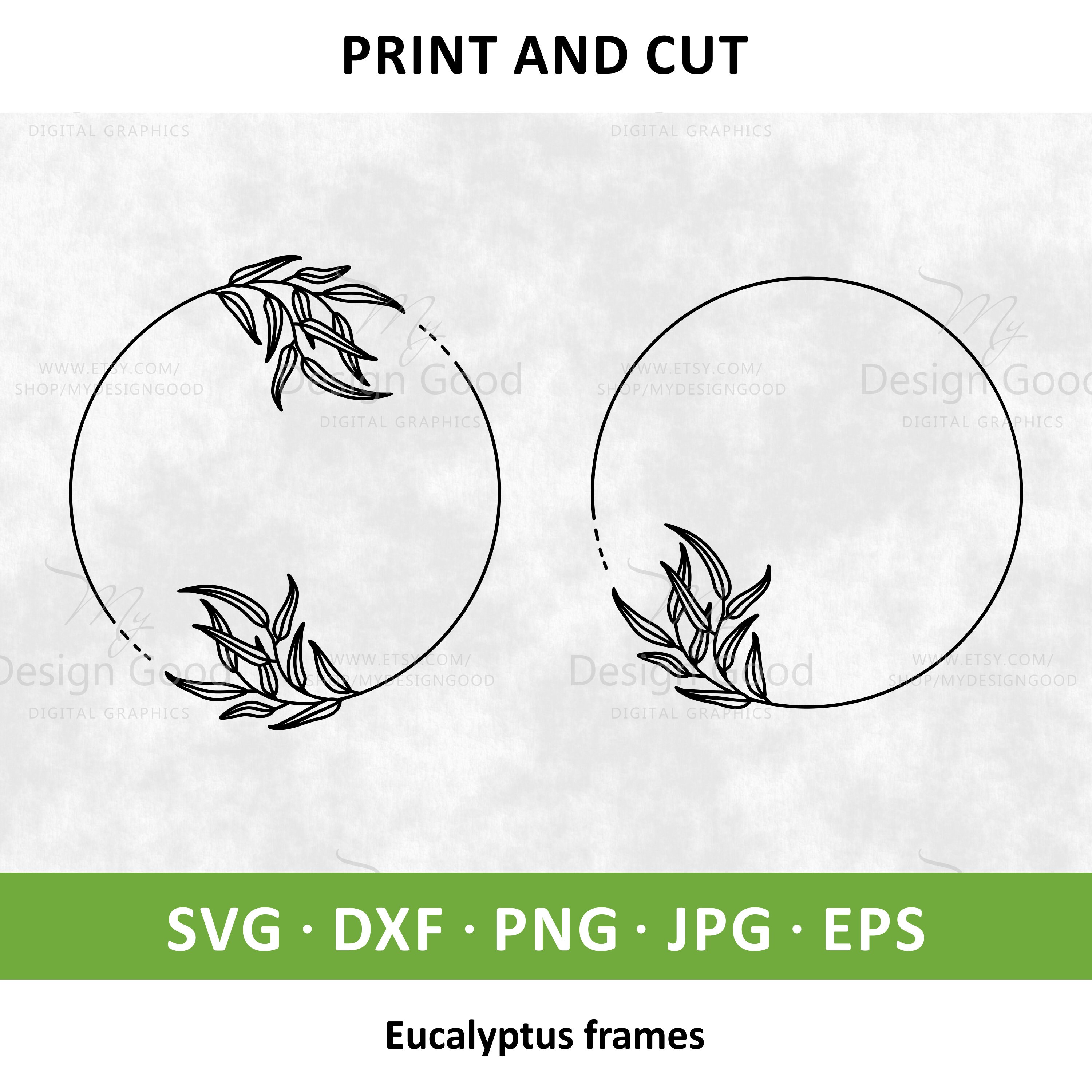 Eucalyptus Frames Svg Circle Floral Svg Wedding Wreath Svg | Etsy